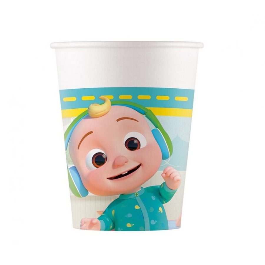 Парти чаши КоКомелон Cocomelon, 8 броя, картонени | Partilino.com