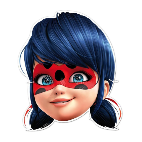 Парти маски Калинката и Черния Котарак Ladybug, 6 броя | Partilino.com