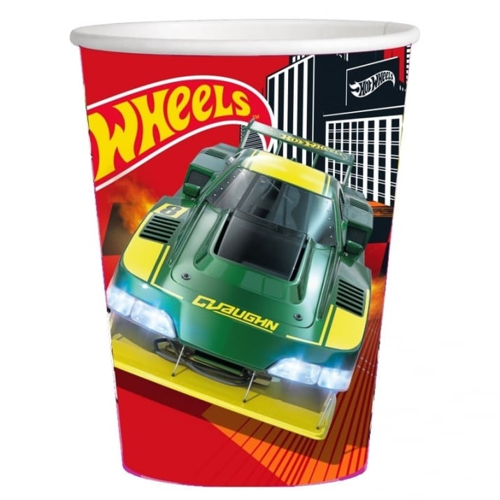 Чаши Hot Wheels, състезателни коли, 8 броя | Partilino.com