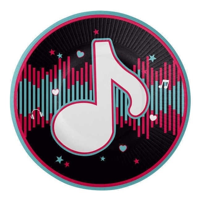 Големи парти чинийки Tik Tok Тик Ток, 8 броя | Partilino.com